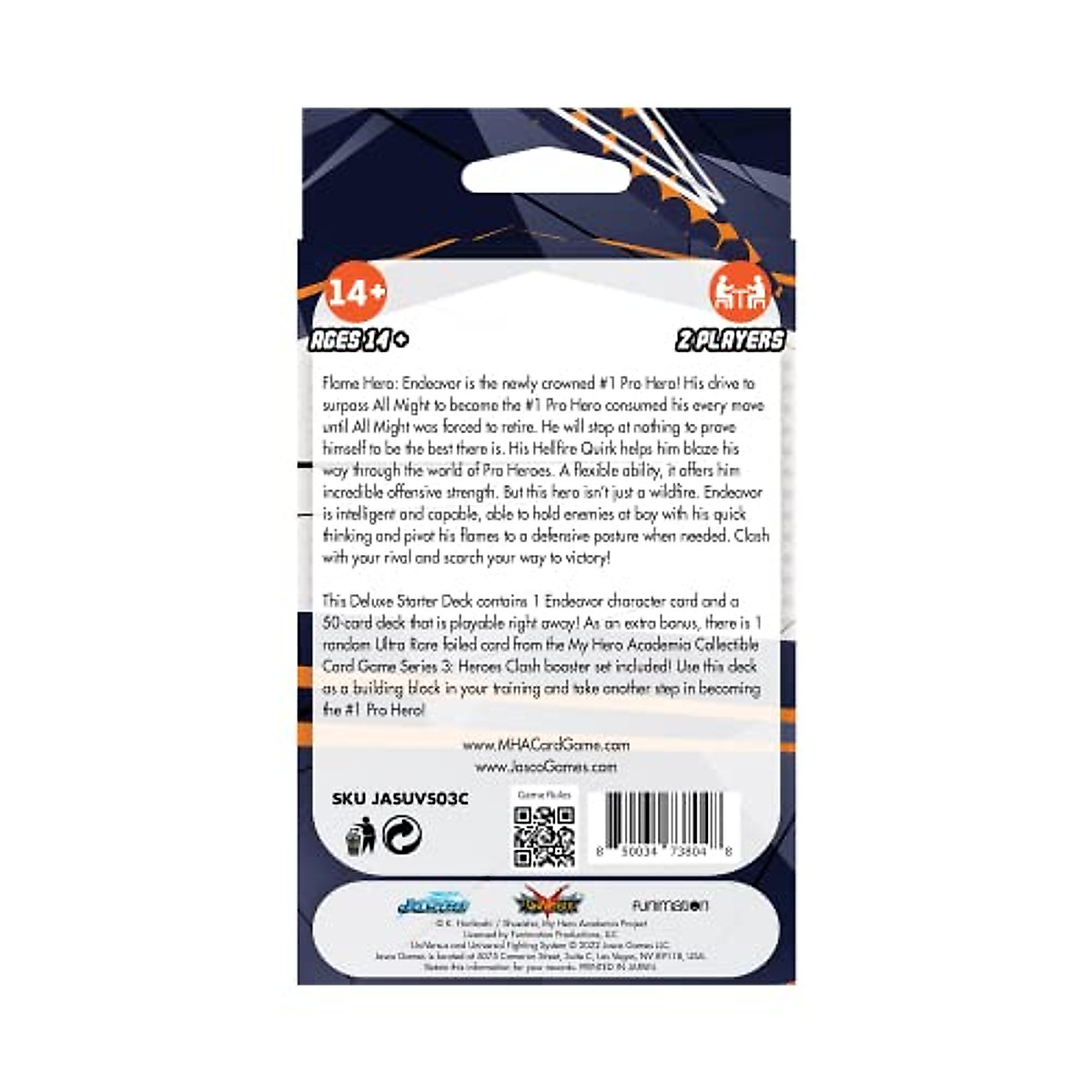 Jasco Games My Hero Academia Collectible Card Game Series 3 Endeavor Starter Deck | Trading Card Game for Adults and Teens | Ages 14+ | 2 Players | Average Playtime 20-30 Minutes | Made