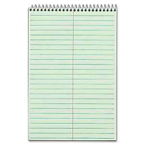 TOPS Products 8021DZ Steno Book, Gregg Rule, 80Sheets/PD, 6-Inch X9-Inch, 12/PK, GN Tint