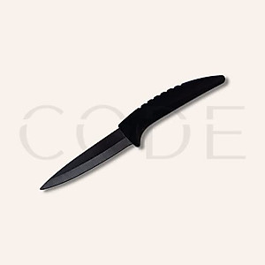 Code Master 4-inch Paring Ceramic Knife With Black Handle and Black Blades Cover and Gift Box Included