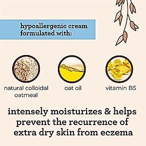 Aveeno Baby Eczema Therapy Moisturizing Cream, Natural Colloidal Oatmeal & Vitamin B5, Moisturizes & Relieves Dry, Itchy, Irritated Skin, Paraben & Steroid & Fragrance Free, 7.3 Oz