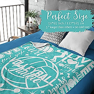 InnoBeta Volleyball Gifts for Teen Girls & Team, Volleyball Throw Blanket - 50 x 65 inches (Teal)