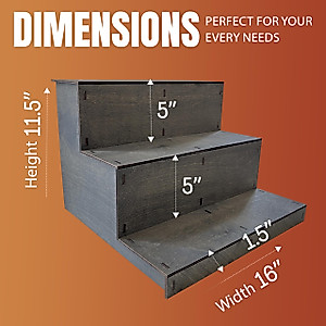 Versatile 3-Tier Wooden Portable Display Stand | Ideal for Craft Shows, Farmers Markets, and Tradeshows | Easy Assembly | Bottles, Soap, CBD, Jewelry, Cups, Tumblers, and Coasters (Black, STRAIGHT)…