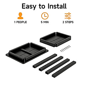 ONBRILL Adirondack Outdoor Side Table, Patio End Table with Storage, HDPS Weather Resistant for Patio, Pool, Porch, Garden, Black