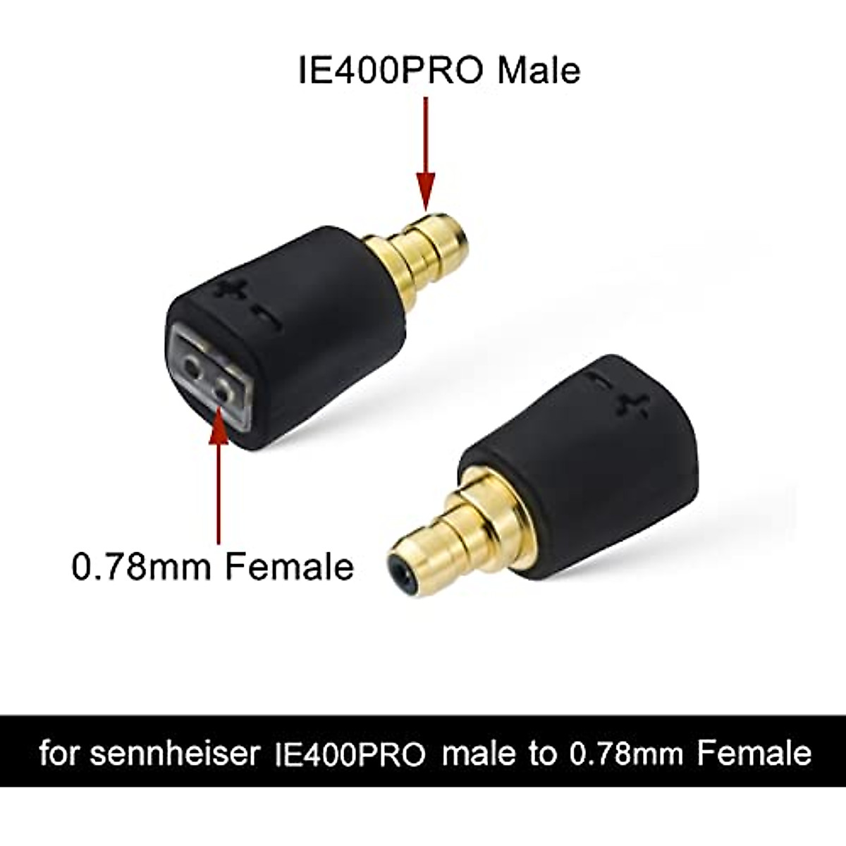 okcsc Adapters for Sennheiser IE400 Pro Earbuds Male to 2 Pin Cable Female Compatible for IE100 IE400 IE400 Pro IE500 Lossless Sound Quality Deliver for Earbuds One Pair of Headphone Converter Black