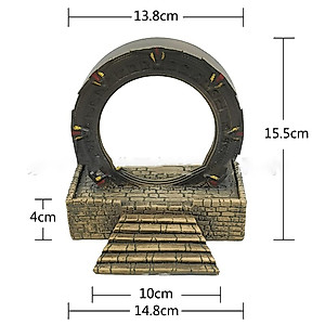 Karc Stargate Mirror Infinity Mirror Tunnel Stargate Model Figure Time Tunnel Merchandise Night Light Table Lamp Desktop Decoration Gift for Children and Adults with Ligh