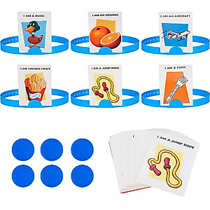 Sumind Headband Game Fun Guessing Game Quick Question Game Set Includes Headbands, Picture Cards, Scoring Coins, Sand Clock (Classic Style)