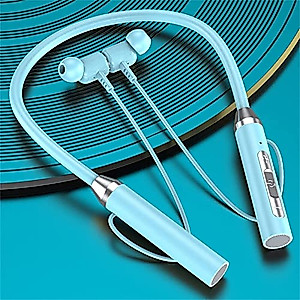 HWZQDJ Neck Hanging Bluetooth Headphones, Wireless Sports Bluetooth 5.0 Noise Cancelling Earbuds with Mic for Fitness Running, in-Ear Headset