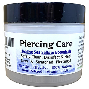 Urban ReLeaf Piercing Care - Healing Sea Salt & Botanical Aftercare - Safely Clean & Heal New & Stretched Piercings - 1 (3 Ounce)