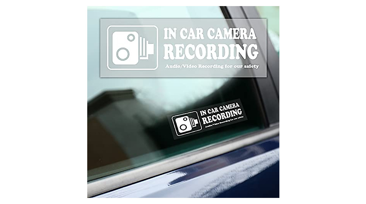 4 Pack Car Camera Recording Stickers for Rideshare & Taxi Safety