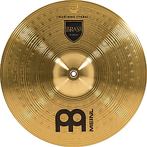 Meinl 16” Marching Cymbal Pair with Straps - Brass Alloy Traditional Finish - Made In Germany, 2-YEAR WARRANTY (MA-BR-16M)
