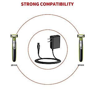 MEROM One Blade QP2630 Charger Compatible with Philips HQ850 Power Cord, Compatible with Philips Norelco Oneblade 8V Charger QP2530, QP2630 Trimmer Charging Cord