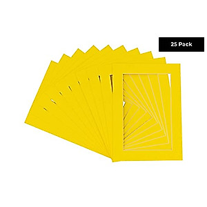 20x30 Mat for 24x36 Frame - Precut Mat Board Acid-Free Yellow 20x30 Photo Matte Made to Fit a 24x36 Picture Frame, Premium Matboard for Family Photos, Show Kits, Art, Picture Framing, Pack of 25 Mats