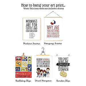 Silly Goose Gifts Stranger Kids Themed Room Home Wall Print Art Decor (Set of Six) TV Show Strange Things Pictures Sign Decoration Quotes