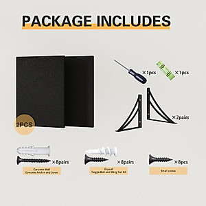 MXCSE Deep Floating Shelves, 12in Wide Floating Wall Shelves, Sturdy Engineered Wood Shelves, Wall Mounted Rustic Floating Shelves for Books, Wide Wall Shelves for Living Room, Bedroom (2, Black)