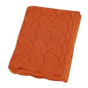 SHOWYVAN Baby Blanket Neutral Knit Toddler Blankets Organic Cotton Soft Crochet Receiving Baby Blankets for Girls and Boys Size 43x35 Inches Light Green