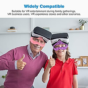 AIXOTO VR Accessories Eye Masks Face Cover Breathable Adjustable Elastic Belt Design Absorb Sweat Band VR Workout for Oculus/Mate Quest 2/Oculus Rifts 2/HTC Vive Pro 2/Oculus Go Quest 2 (2pcs)