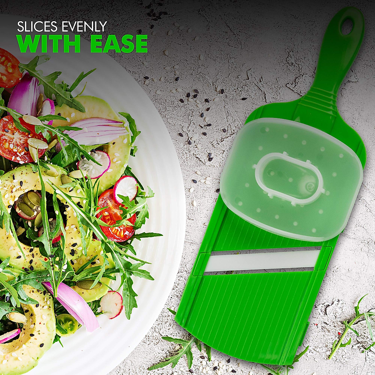 Mandoline Slicer Ceramic Blade Hand Guard Grater Kitchen Cutter Onion Potato Vegetables, Exultimate