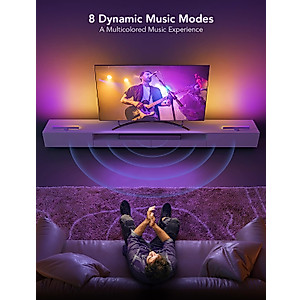 Govee RGBIC Light Bars, 15 Inches WiFi TV Backlight with Double Light Beads, Smart Light Bars with Multiple Placement Options Suitable for 45-70 inch TVs, Work with Alexa and Google Assistant, White