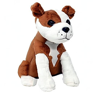 Shelter Pets 10" Brown & White Pitbull Plush - Tillman - Real-Life Adopted Staffordshire Terrier - Supports Animal Shelters