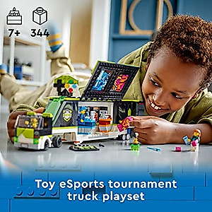 LEGO City Gaming Tournament Truck 60388, Gamer Gifts for Girls, Boys, and Kids, Esports Vehicle Toy Set for Video Game Fans, Featuring 3 Minifigures, Toy Computers and Stadium Screens, Ages 7+