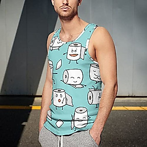 BAIKUTOUAN Toilet Papers Rolls Men's Summer Tank Tops Sleeveless Casual Classic T Shirts Athletic Tee