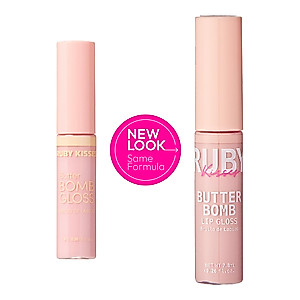 Ruby Kisses Lip Gloss Butter Bomb Gloss Non-Sticky Lip Gloss Vitamin E Natural Nude Lip Makeup - 7.8mL (0.26 US fl.oz) (Like A Virgin)