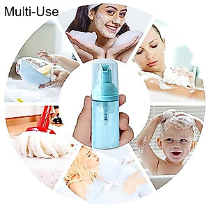 LXIANGN 4Pcs Foaming Dispenser Bottle Travel Refillable Lash Shampoo Bottles Empty Spray Containers Cosmetics Cleaning Foam Pump Bottle, 60 ml/2 oz(Green)