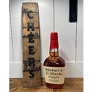 Reclaimed Bourbon Barrel Stave Cheers Sign - Décor for Home Bar