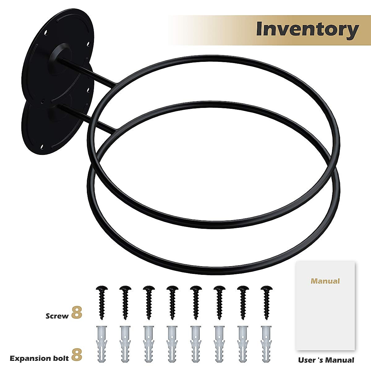 Suchek Steel Ball Holder Wall Mount, Display Rack Storage for Soccer, Basketball, Volleyball (2 Pieces)