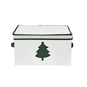 Household Essentials Holiday Storage Box, Large, Green Tree, Natural & Green