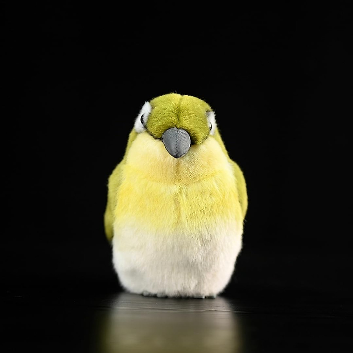 Realistic Bird Plush, Dark Green White-Eye Bird Stuffed Animal, Soft Hummingbird Stuffed Animals Plushie Pillows Home Decor 5.5''