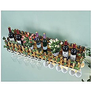 Wall Hanging Rack Hanging Wine Rack, Bar Hanger for Creative Led Lights, Suitable for Home Kitchen Living Room Dining Room Office Bar (Size : 100X25X21CM)