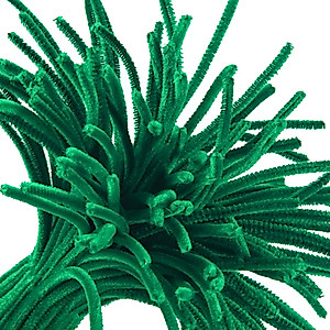 Cuttte Pipe Cleaners Craft Supplies - 300pcs Dark Green Pipe Cleaners Chenille Stems for Craft Kids DIY Art Supplies (6 mm x 12 inch)