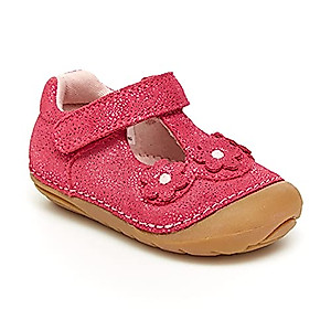 Stride Rite Girls Soft Motion Viviana Mary Jane Flat, Pink, 4 Wide Toddler