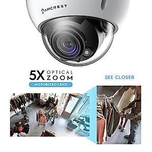 Amcrest 4K Optical Zoom IP Camera, Varifocal 8MP Outdoor POE Camera Dome, Security Camera, 2.7mm~13.5mm Lens, IP67 Weatherproof, IK10 Vandal Resistant, MicroSD Recording (IP8M-VD2793EW)