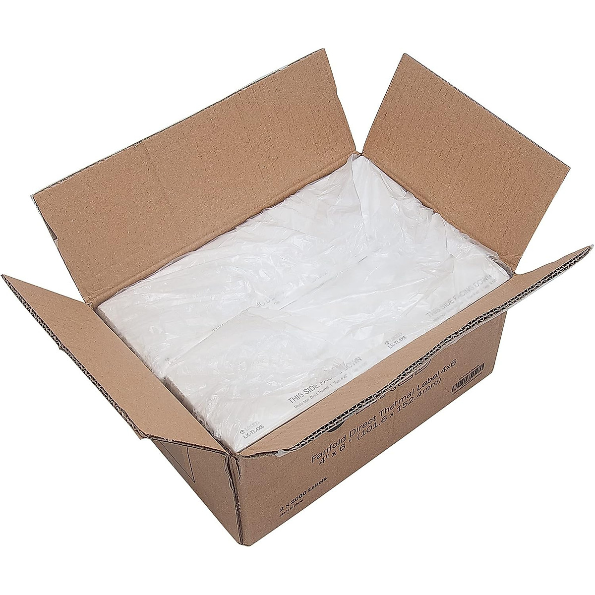 L LIKED 4000 Labels Fanfold 4" x 6" Direct Thermal Labels, with Perforated line for Thermal Printers - Compatible Zebra & Rollo Printer (4" x 6" - 4000 Labels)