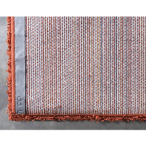 Unique Loom Solid Shag Collection Area Rug (8' x 10' Rectangle, Terracotta)