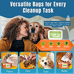 PET N PET 100% Plant Based Dog Wipes for Paws and Butt, 100 Counts Dog Pet Wipes, 8" x 8" Hypoallergenic Unscented Dog Wipes, Cleaning Deodorizing Cat Wipes, Puppy Wipes, Dog Paw Wipes, Dog Face Wipes