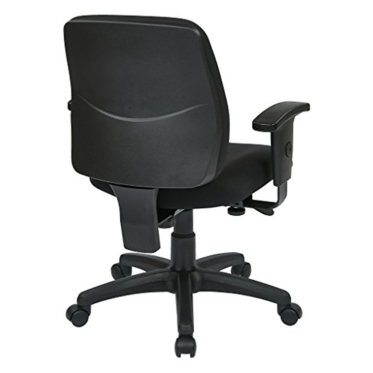 Office Star Deluxe Adjustable Office Task Chair with Ratchet Back Height Adjustment and Thick Padded Seat, with Arms, Coal FreeFlex
