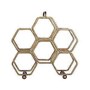 Varaluz Casa 404A10HG Hexagonal Wine Rack, Havana Gold