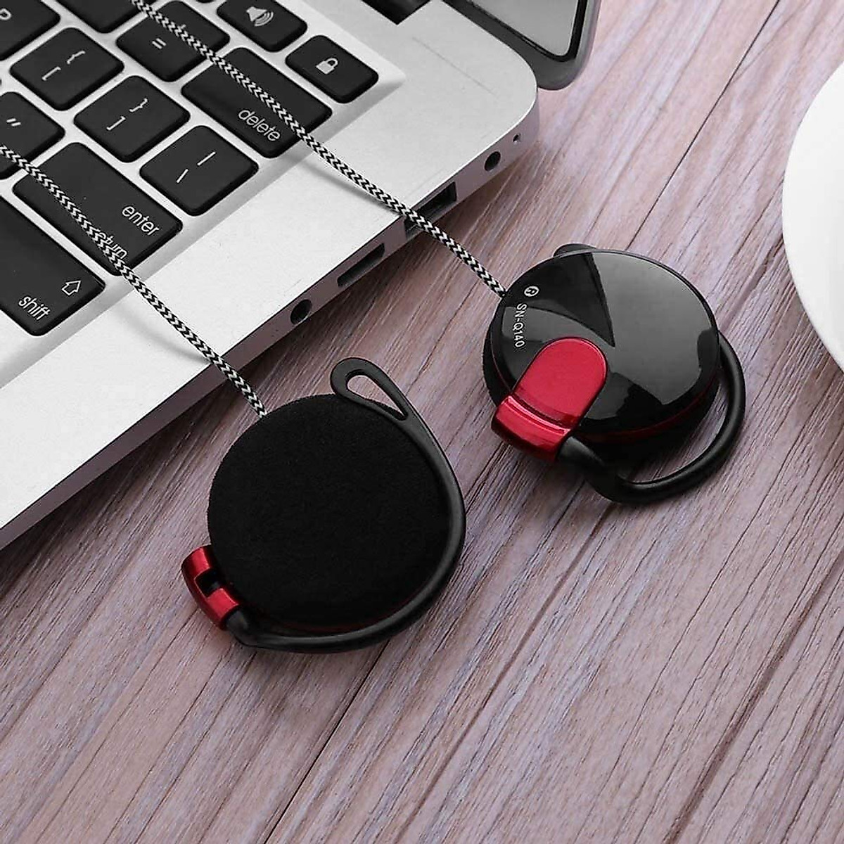 Raxinbang Headset Computer Universal Earphones with Earphones, Running Sports Music Bass Bass Earphones, 3.5mm Wired Gaming Earphones, Earmuffs Music Earphones