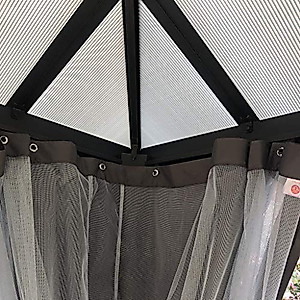 Kozyard Permanent Aluminum Hardtop Gazebo with Composite Polycarbonate Top for Outdoor Patio Lawn and Garden, Curtains and Netting Included (Edward 10ftx12ft)