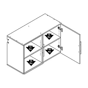 Prepac HangUps Upper Storage Cabinet - Elegant and Spacious Wall Cabinets to Maximize Your Storage, 36" Size, Classic Black Finish