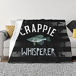 Crappie Whisperer Fishing  Throw Blanket Ultra-Soft Micro Fleece Blanket Cozy Warm Suitable for Living Rooms Sofa 40"X30"