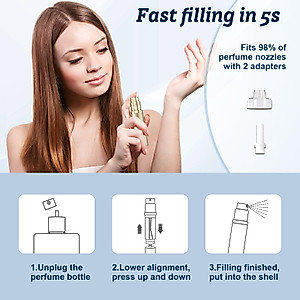 D-LOTUS Travel Mini Perfume Atomizer Bottle Refillable, Cologne Sprayer Atomizer Dispenser, Portable Scent Pump Case Empty Sprayer Bottles 5ml - Black