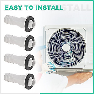 4Pcs 0.6 Inch 15mm Air Conditioner Drain Hose Connector Straight Fitting Window AC Drain Adapter with Rubber Ring