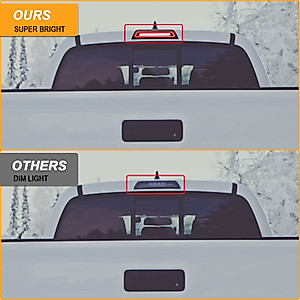 R&F Auto Smoked Lens Strobe LED 3rd Third Brake Light Replacement for Tacoma 2016-2023 Limited SR SR5 TRD Off-Road TRD Pro Sport Roof Cargo Lights Pickup High Mount Stop Lamp (For Double Cab ONLY)