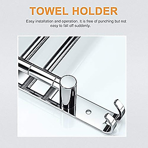 DOITOOL Towel Racks, Wall Mounted Swivel Towel Bar 2 Arms Towel Holder with Crown Shape End