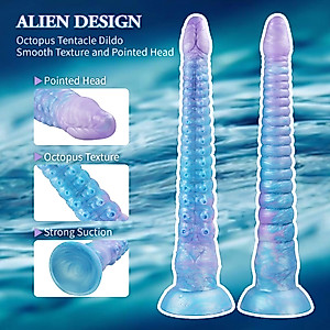 Realistic Anal Dildos 12inch Long Tentacle Dildo with Suction, Thick Silicone Dragon Dildo Octopus Anal Plug Adult Toys for Men Couples