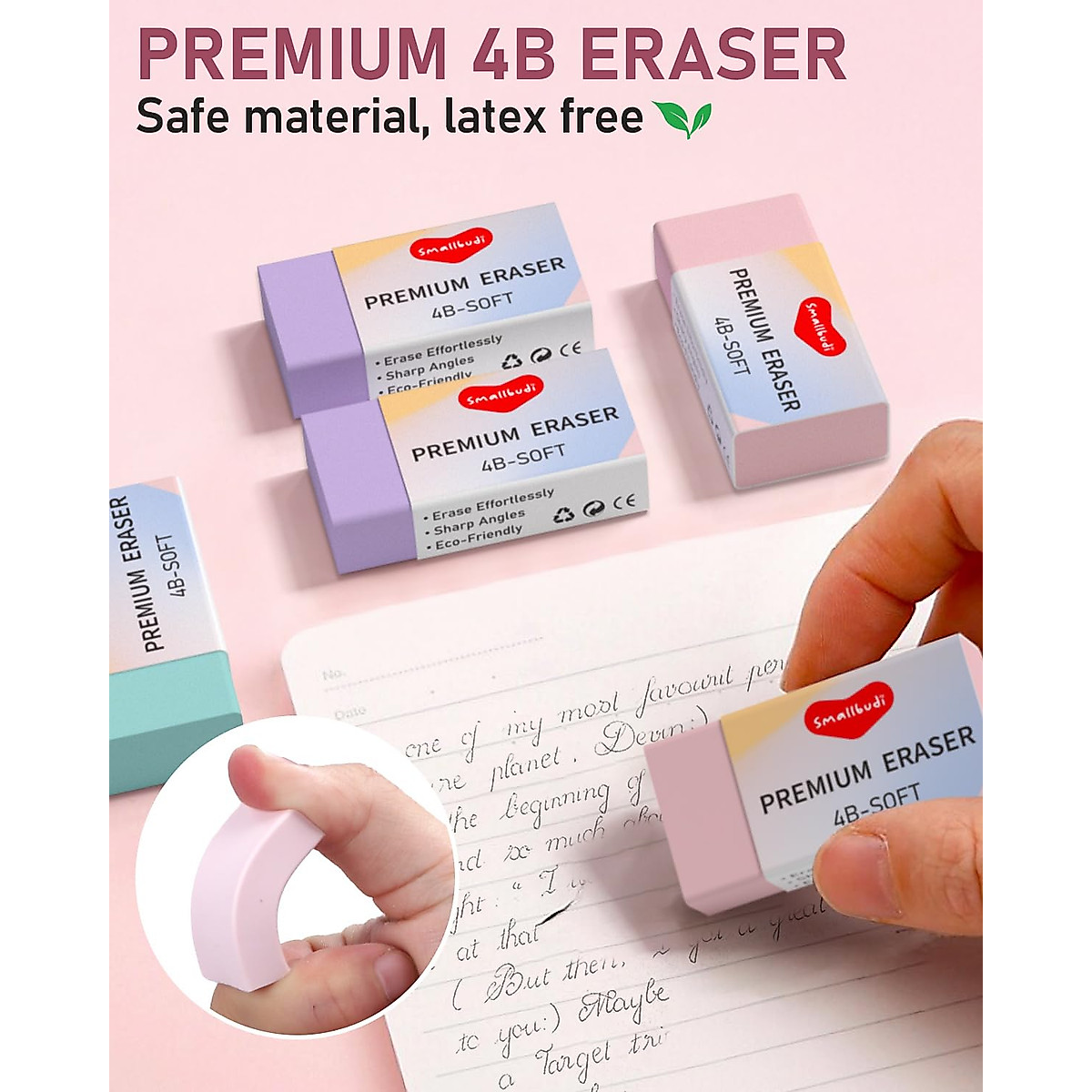 Smallbudi 6PCS 0.7 mm Mechanical Pencils Set with Case, Cute Pastel Mechanical Pencil with 360PCS HB Lead Refills, 3 Eraser, Aesthetic School Supplies Pencils for Drafting Writing Drawing Sketching